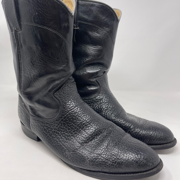 Justin Boots | Shoes | Justin Roper Boots Mens Sz D Made In Usa Black ...